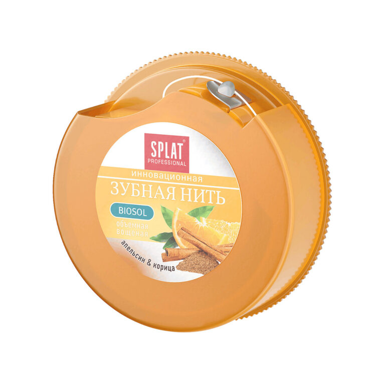 Вощеная зубная нить объемная SPLAT® Professional DentalFloss, апельсин ...